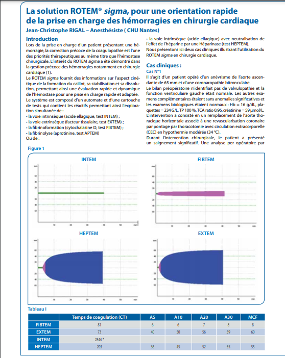 La solution ROTEM® sigma, pour une orientation rapide de la prise en ...